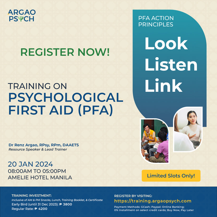 Training on Psychological First Aid – Argao Psych